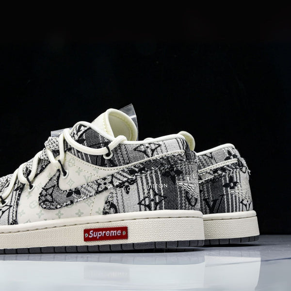 Black Denim LV Air Jordan 1