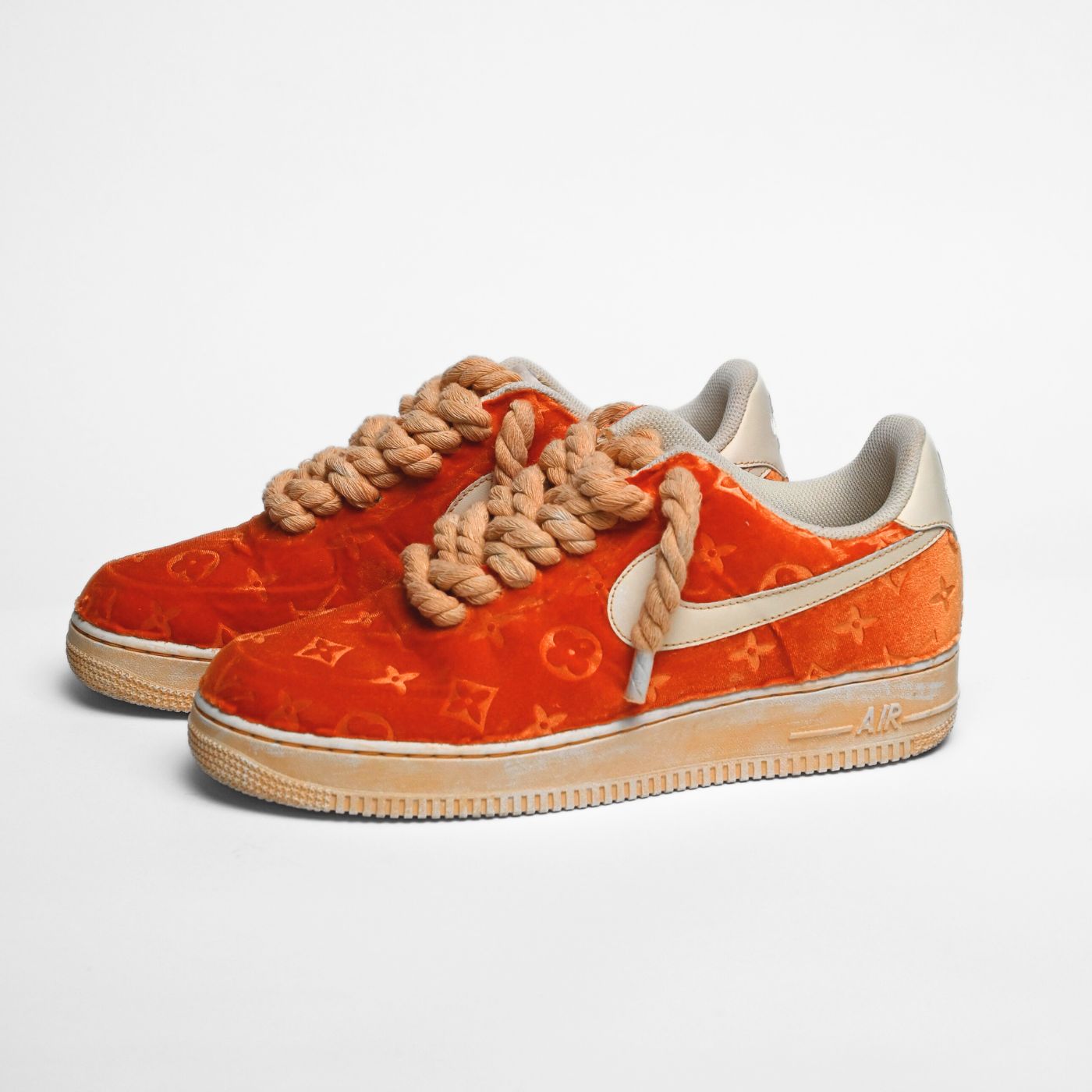 Orange LV Velvet Air Force 1