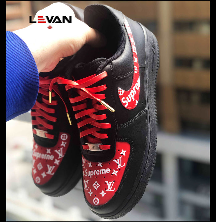 Supreme x LV Black Air Force 1