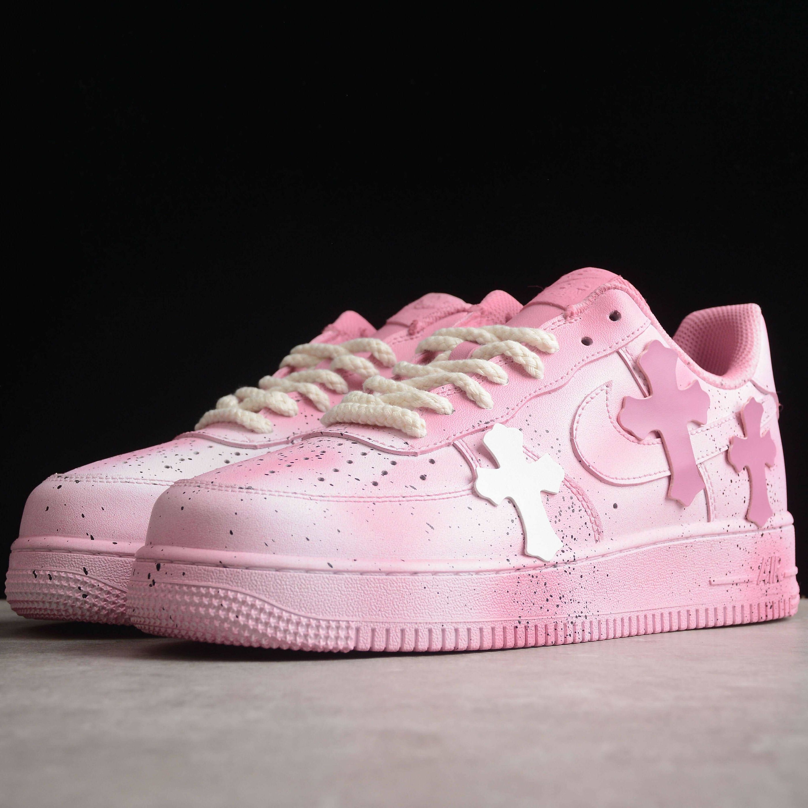 Pink Chrome Hearts Air Force 1