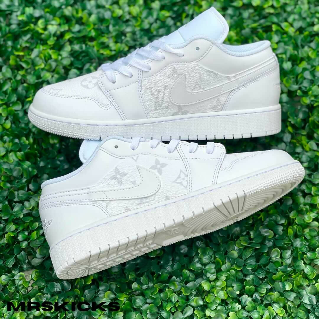 White LV Jordan 1 Low